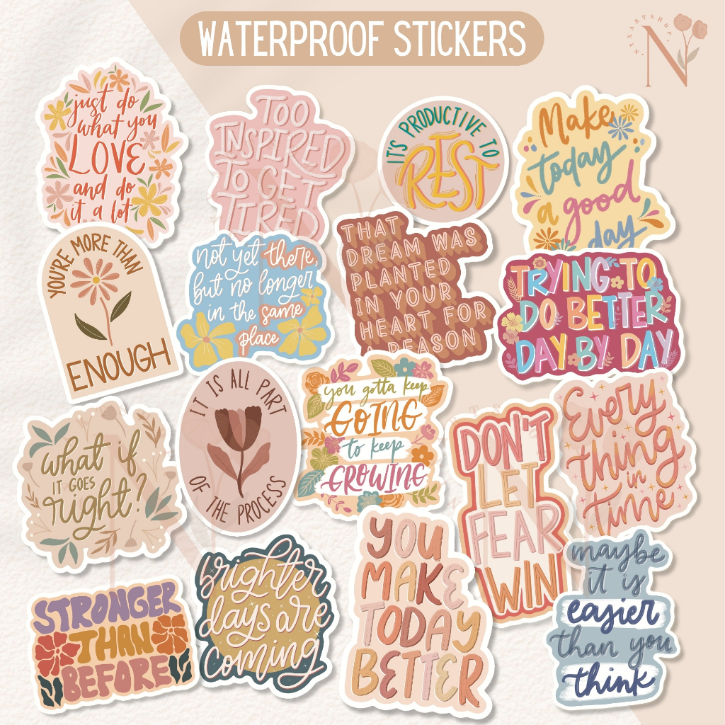 Motivational Waterproof Vinyl Sticker for Laptop and Tumbler, Die Cut ...