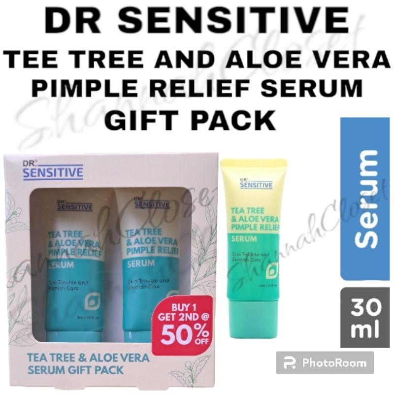 DR SENSITIVE TEA TREE AND ALOE VERA PIMPLE RELIEF SERUM PACK | Shopee ...