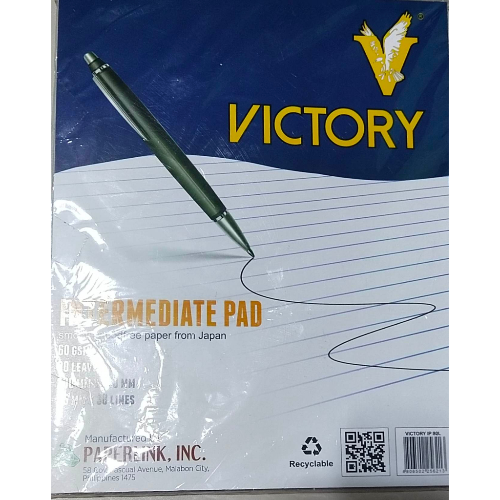 1 PAD ONLY Victory Intermediate Pad Paper 60 Gsm 80 Leaves SOLD PER