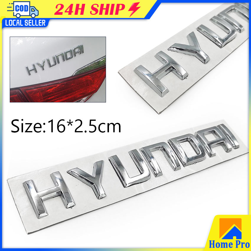 HYUNDAI Car Fender Side 3D Logo Letter Sticker Rear Bumper Tail Door ...