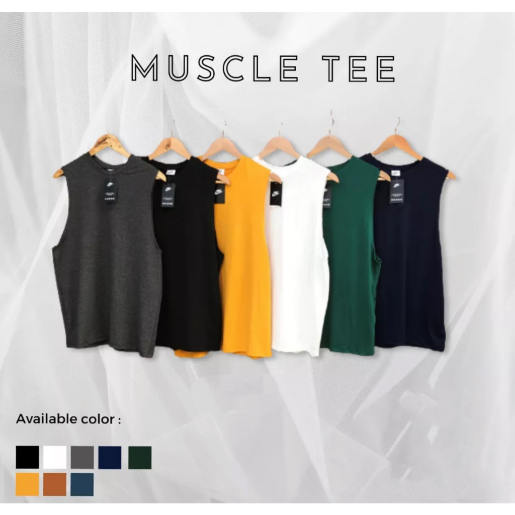 Plain Muscle Tee Sando Drop Arm Tees For Mens | Shopee Philippines