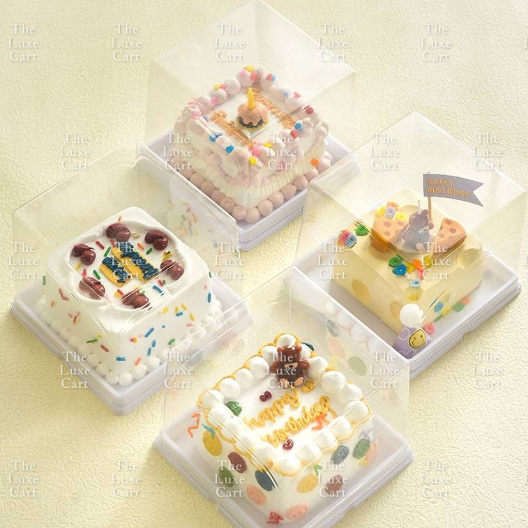 Transparent Bento Cake Box Square Packaging DIY Cake Box Storage TLC ...