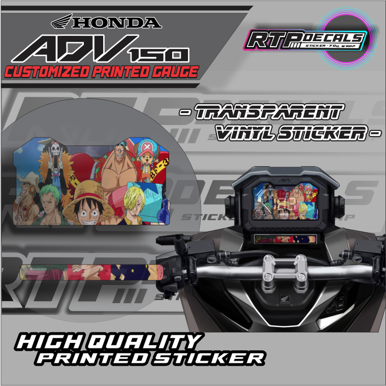HONDA ADV 150 CUSTOMIZED PRINTED GAUGE(TRANSPARENT VINYL STICKER ...