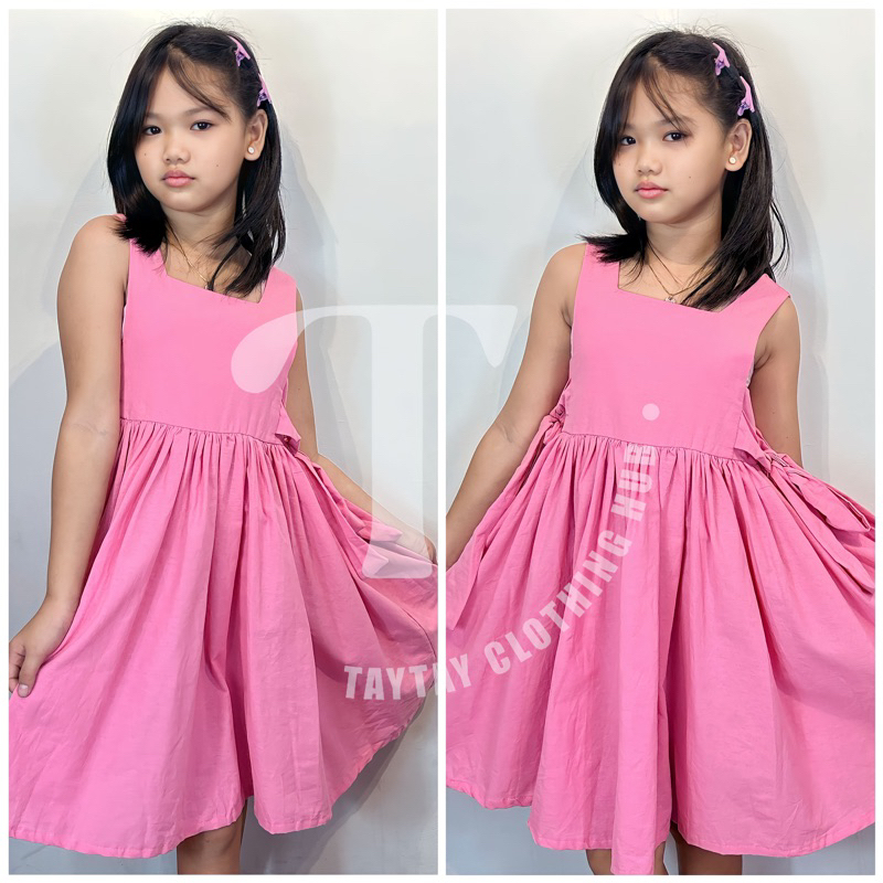 Giselle S/M/L (2-9y/o) Side Ribbon Dress | Shopee Philippines