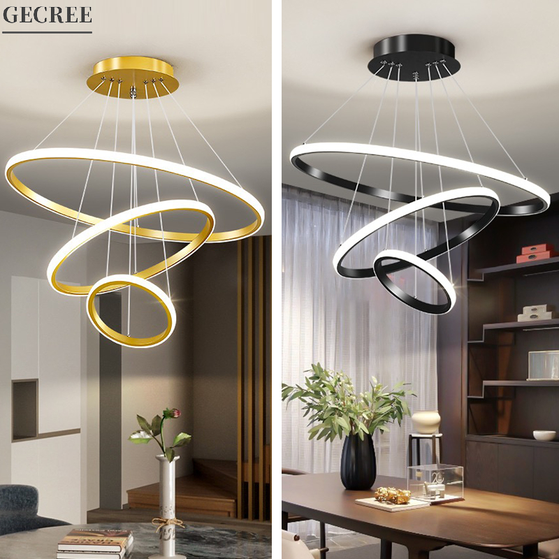 Gecree Chandelier Modern Pendant Lamp LED chandelier ceiling light ...