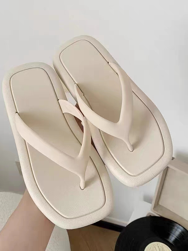 ys1688 New korean Square Handed Flip-Flop Flat Bottomed Slippers For ...