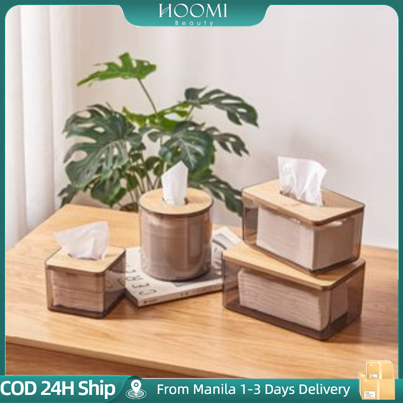 Tissue Box Transparent Bamboo Paper Nordic Wood Towel Box Paper Roll ...