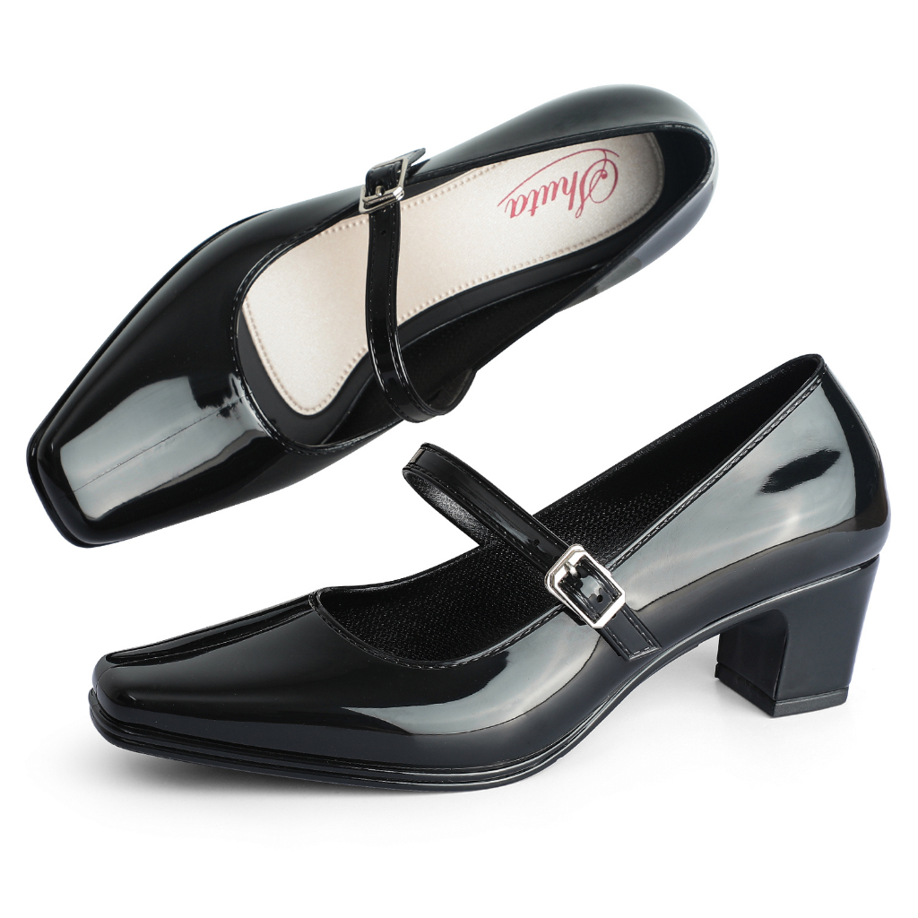 New Shuta School High Heels Ladies Black Shoes 625 | Shopee Philippines