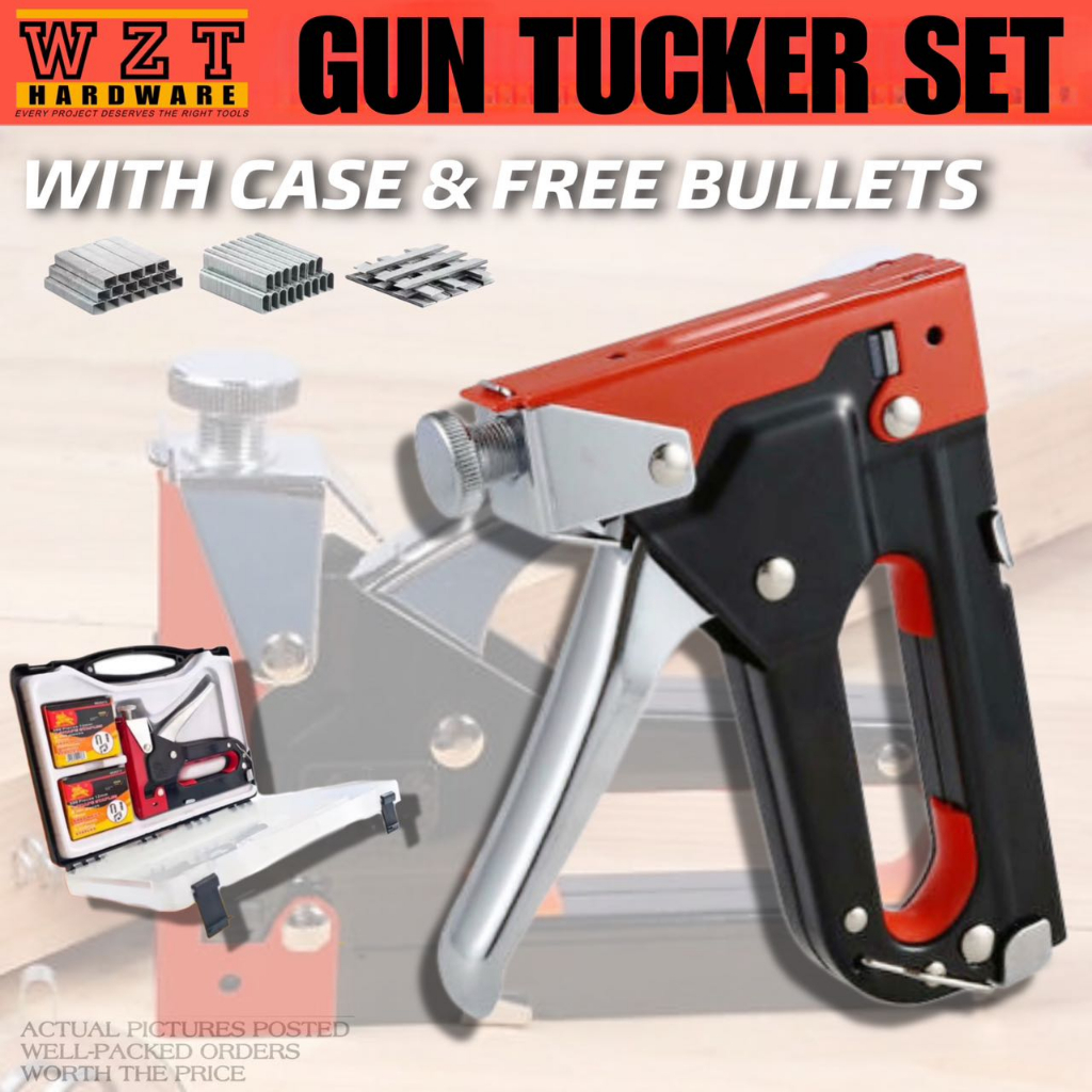 WZT Staple Gun Tacker with 2 Bullet Wire Box Set with Case | Shopee ...
