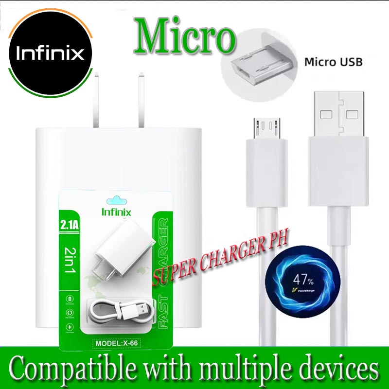 Infinix Original Super Charger 15W Micro Usb 2IN1 Adapter Set For ...