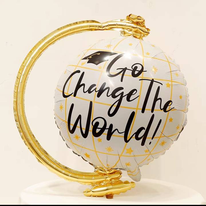 28 inches Graduation theme Gold Globe Congrats Grad party decoration ...
