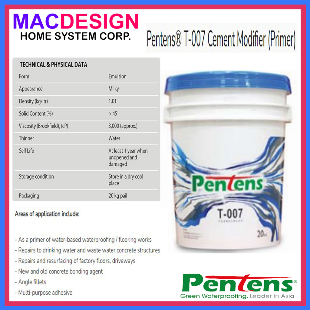 PENTENS T-007, Cement Modifier Primer 20kg | Shopee Philippines