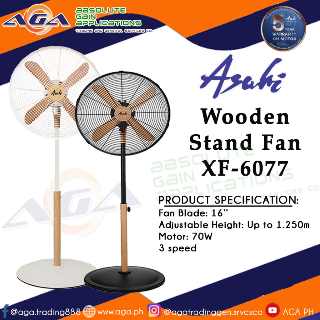 Asahi XF-6077 Retro Stand Fan - Wood Series | Shopee Philippines