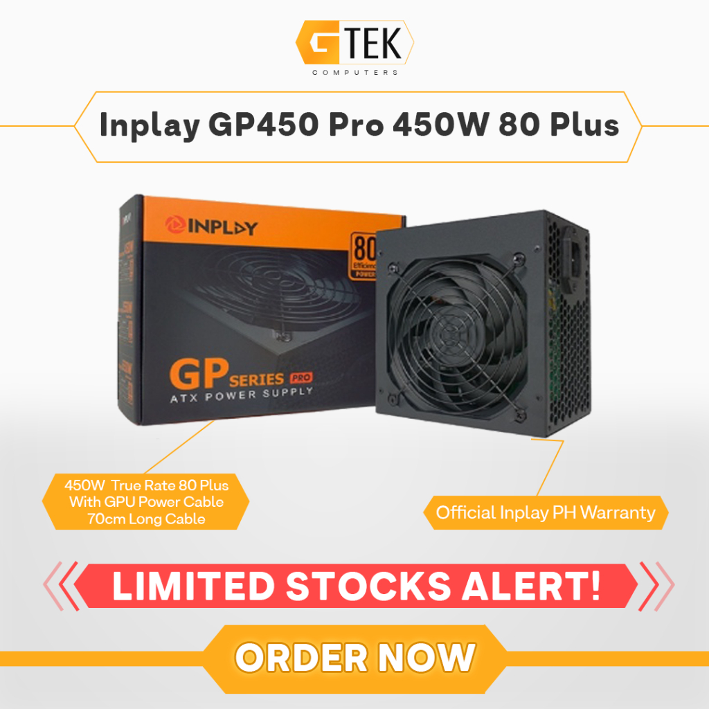 Inplay GP450 450W True Rated 80 Plus Non-Modular PSU | Shopee Philippines