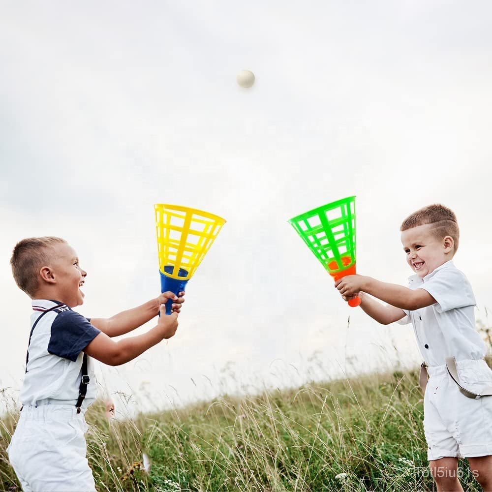 Pop-Pass-Catch Ball Game Beach Sports Toy Catch Launcher Baskets ...