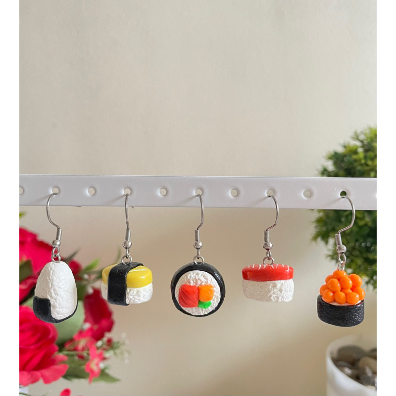 Japanese Food Sushi Earrings & keychains polymer clay by Craftistic ...