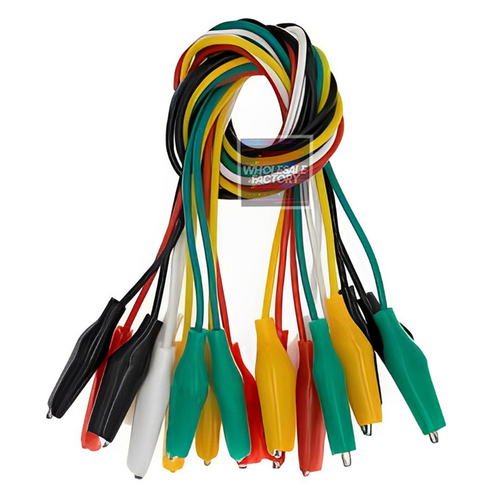 🟦 10pcs Alligator Clips Electrical DIY Test Leads Alligator Double ...