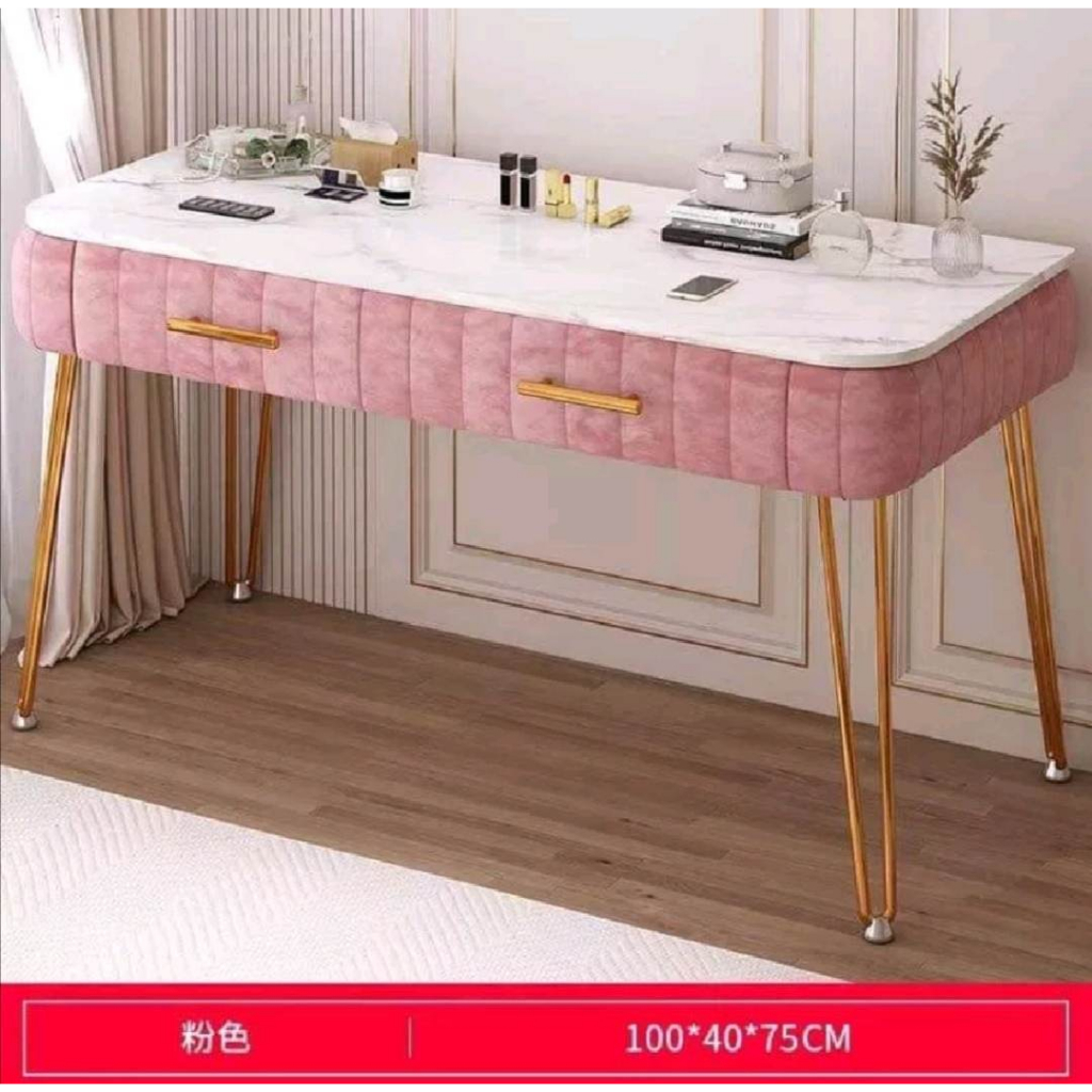 Modern Fashion Design Velvet Vanity Table In Hairpin Legs | Shopee ...