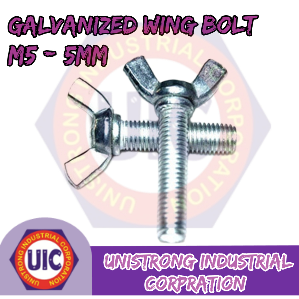 ORDINARY WING BOLT (GALVANIZED) M5/5mm DIAMETER (1 PC) | Shopee Philippines