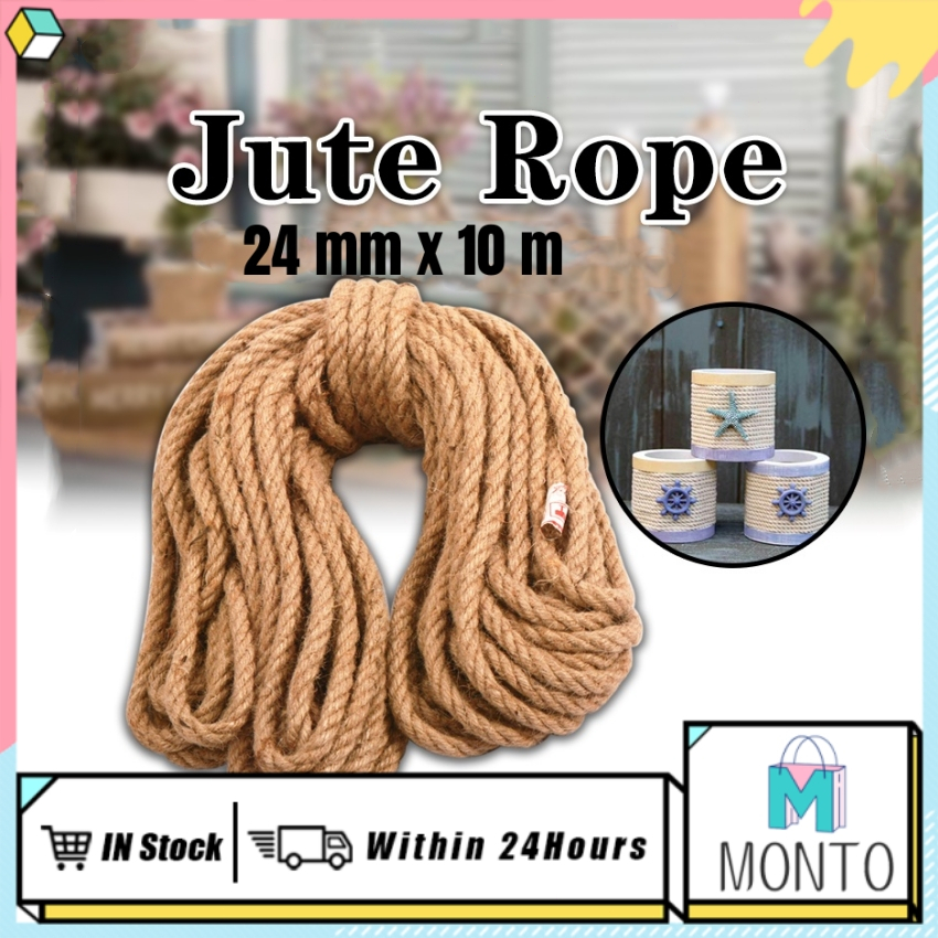 24mmx10m Hemp Rope Jute Rope Swing Rope Heavy Duty Tug of War Rope Cat ...