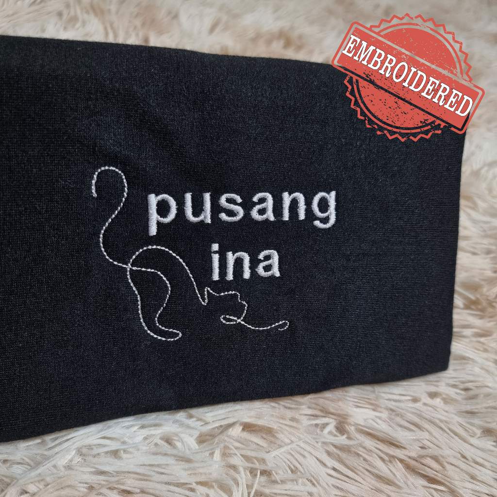 Embroidered T-shirt Unisex Tees - Pusang Ina Design Shirt Embroidery ...