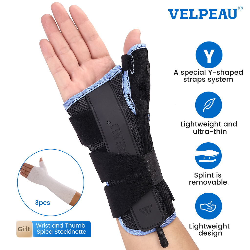 VELPEAU Wrist Brace Thumb Spica Splint Support for De Quervain's ...