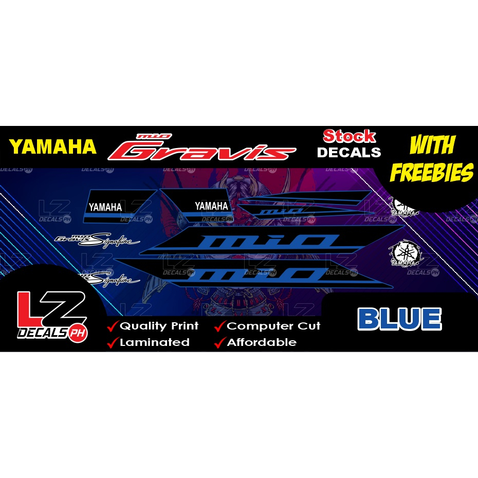 Yamaha Mio Gravis Stock Decals / Stickers with freebies | Shopee ...