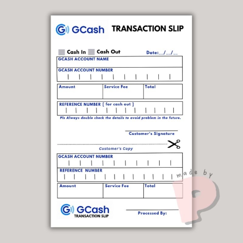 Gcash Slip v2 A6 Size 80 sheets | Shopee Philippines