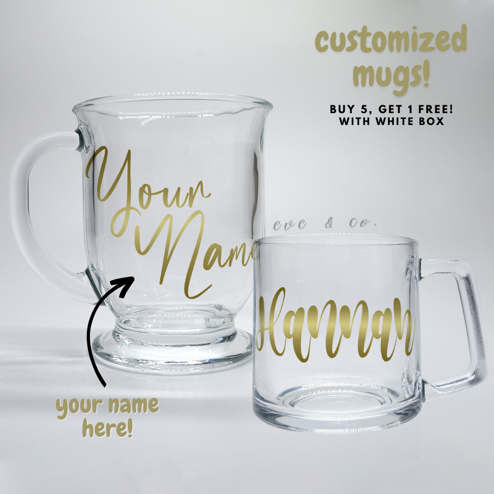 Customized Personalized Clear Mug Glass Decals Sticker Name | Shopee ...