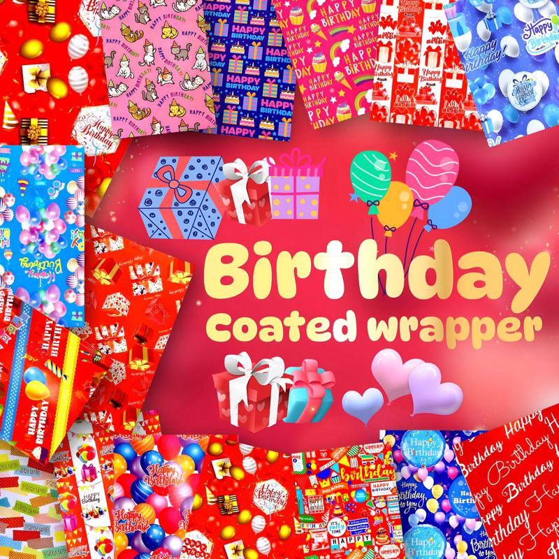 FSI - Birthday Coated Gifts Wrapper 10 pieces per pack per design ...