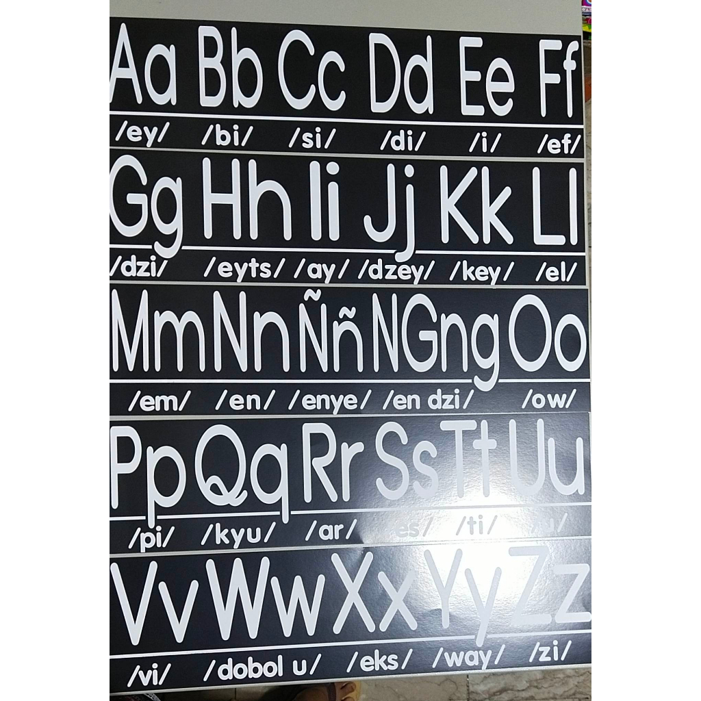ALPHABET PERCEPTION STRIP for BLACKBOARD GOTHIC Style , Capital and ...