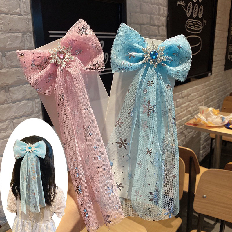 Korean version of gradient mesh Frozen Aisha Princess big bow children ...