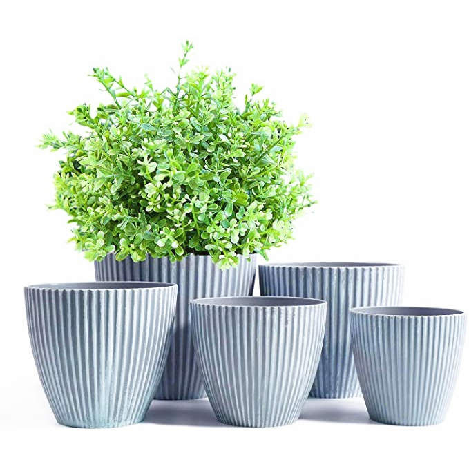 Imitation Cement Plastic Pots Plants Large Candy Color Plastic Pot ...