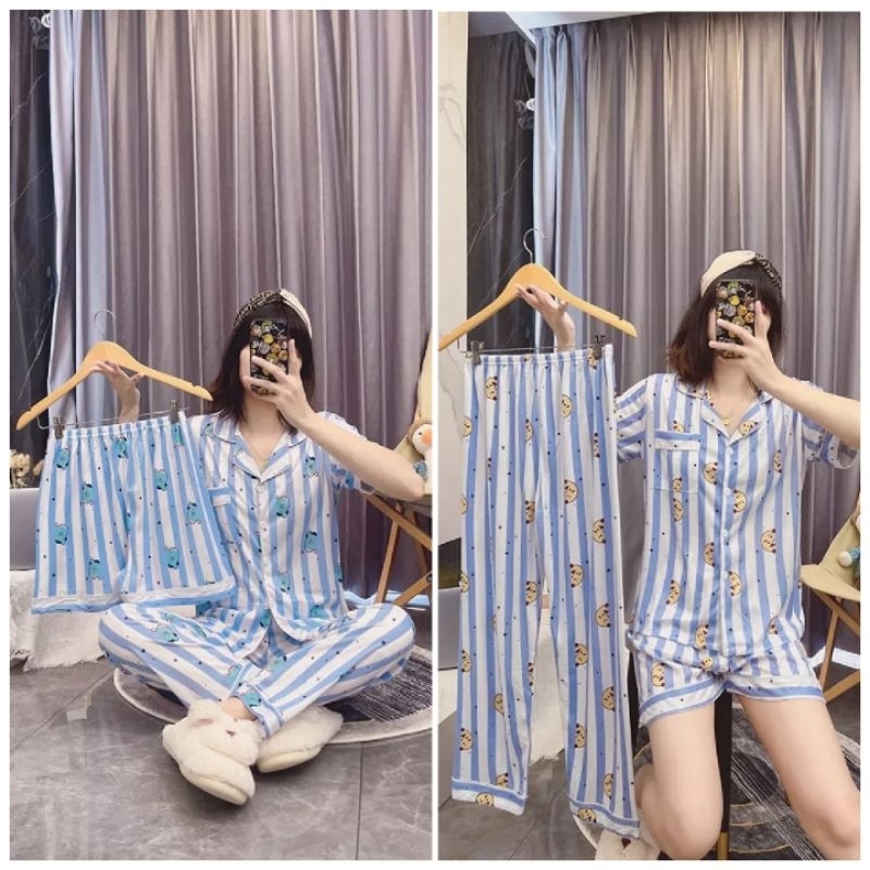 3in1 Kpop BT21 Pajama Terno Set with Short Pantulog Shooky Mang ...