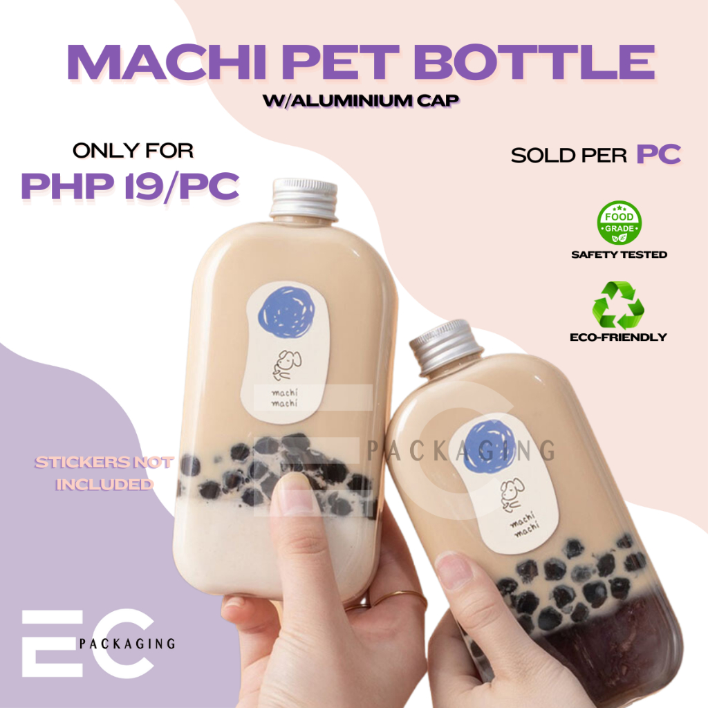 [EC] Machi PET Plastic Bottle 400ML 500ML Capacity W/Aluminum Cap For ...