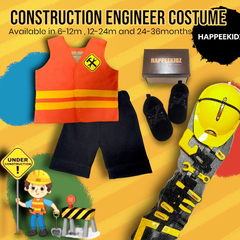 CONSTRUCTION PRETEND COSTUME FOR BABIES | Shopee Philippines