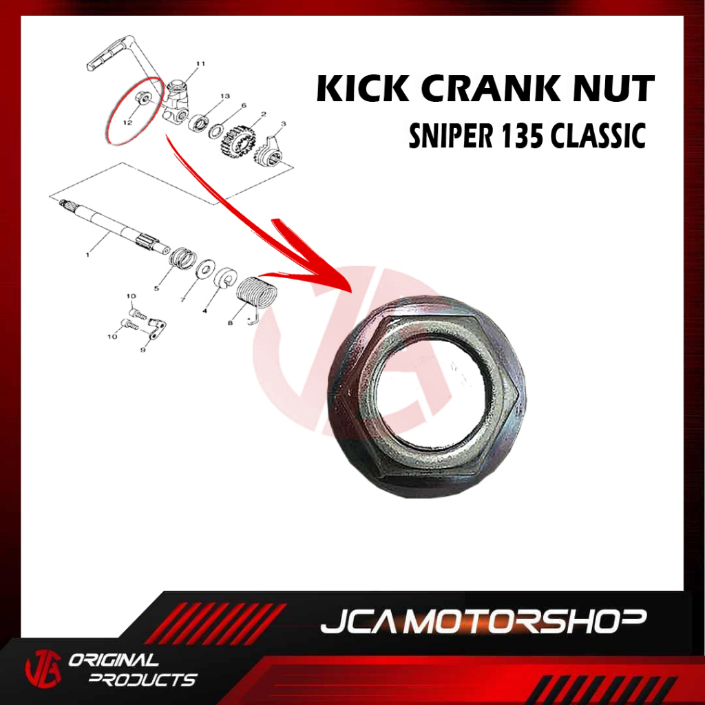 ORIGINAL YAMAHA NUT FOR SNIPER 135 CLASSIC (KICK CRANK) & MIO SOUL I ...