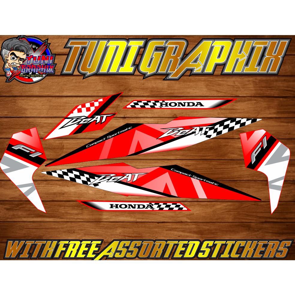 HONDA BEAT FI V2 2019 STOCK DECALS (more colors) | Shopee Philippines