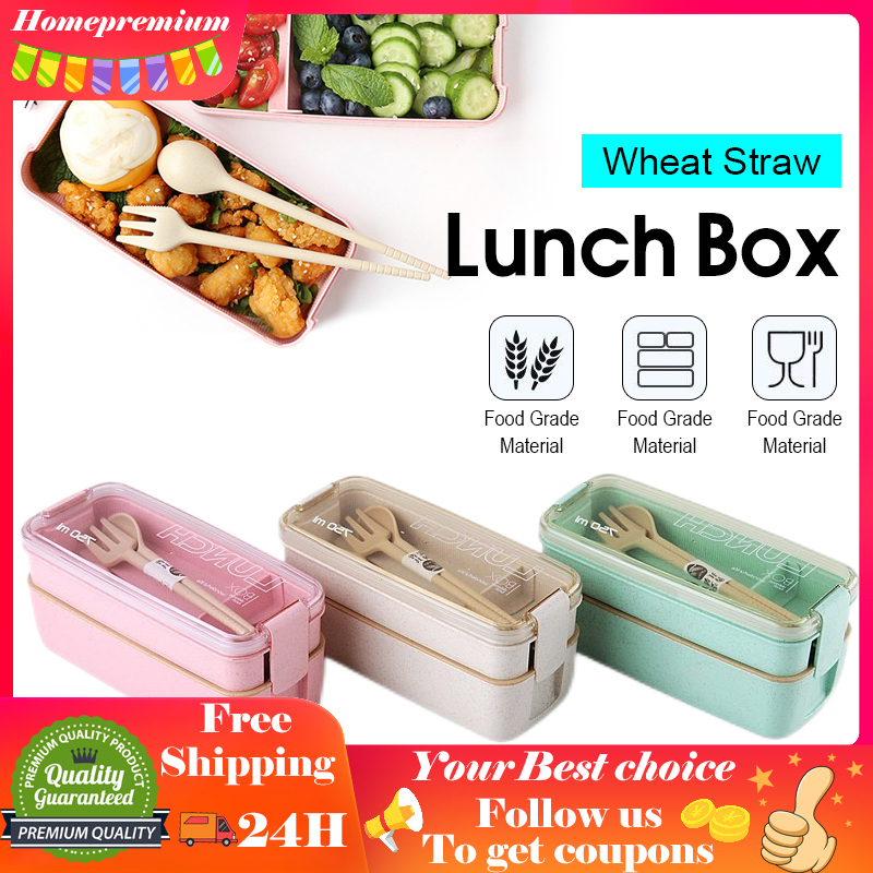 Wheat Straw Environmental Protection Lunch Box Portable Picnic Food ...