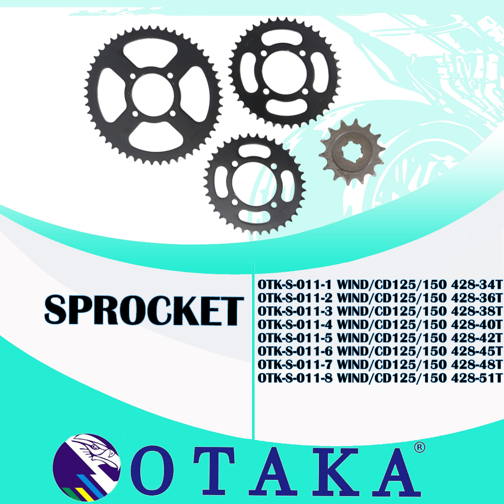 (OTAKA) REAR SPROCKET (6 HOLES) WIND125 / CT125 / RKS150 /Trail 125 ...
