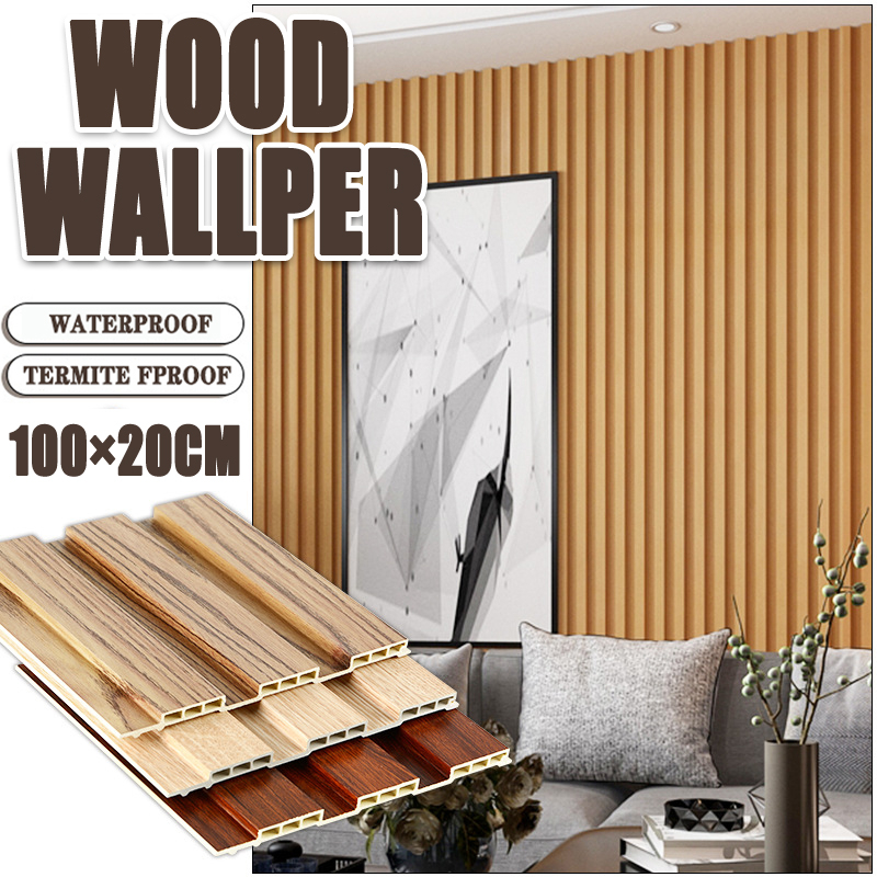 Wood Wallpaper Waterproof Grille Design Ecological Board Wallpaper ...