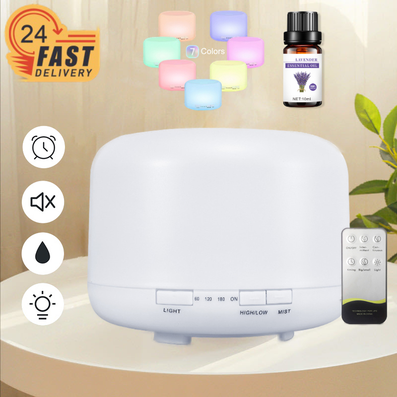 500ML 7 LED Humidifier with Essential Oil Aromatherapy Diffuser Fresher ...