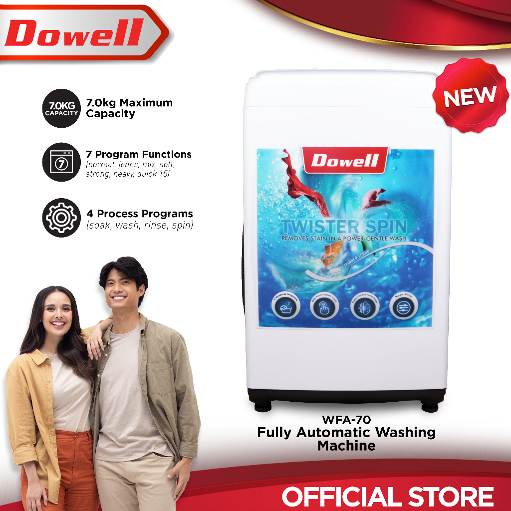 Dowell WFA-70 7kg Fully Automatic Washing Machine 7 Program Functions ...
