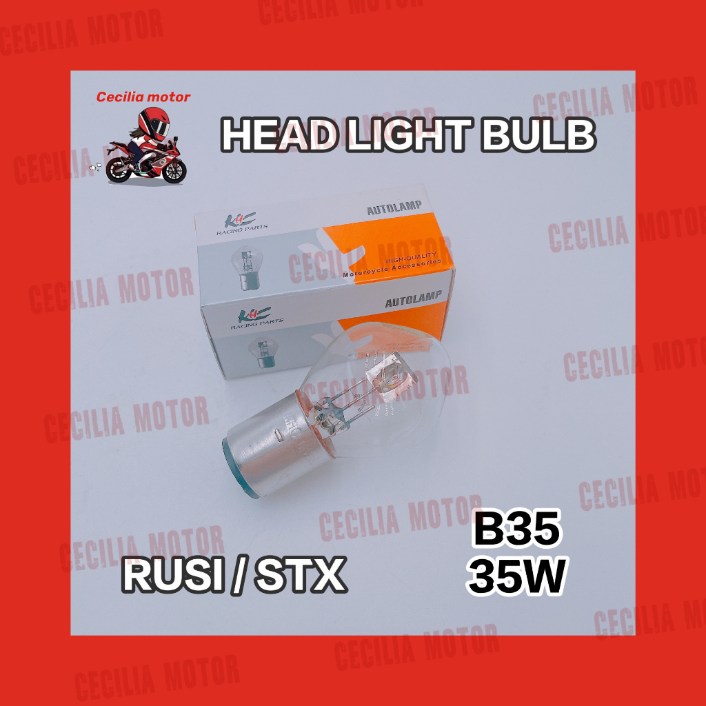 Motorcycle halogen headlight bulb 2legs b35 35w for stx rusi | Shopee Philippines