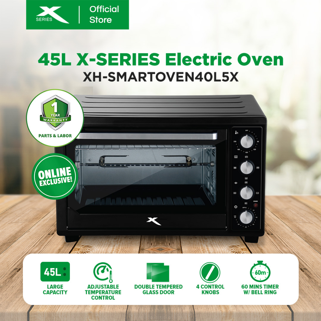 X-SERIES 45L Electric Oven with Rotisserie Convection and Lamp (Black ...