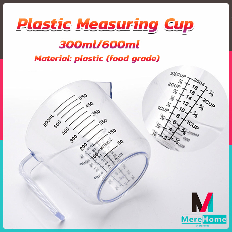 300/600ml Plastic Clear Measuring Cup With Measurements 2Sizes Measuring Device | Shopee Philippines