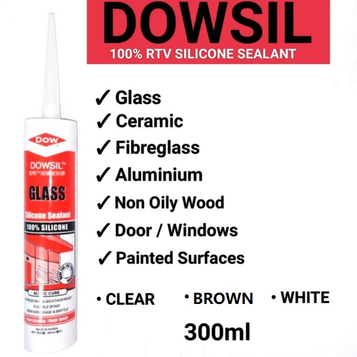 DOWSIL Glass Slicone Sealant 300ml/GP SILICONE SEALANT 280G/CAULKING ...