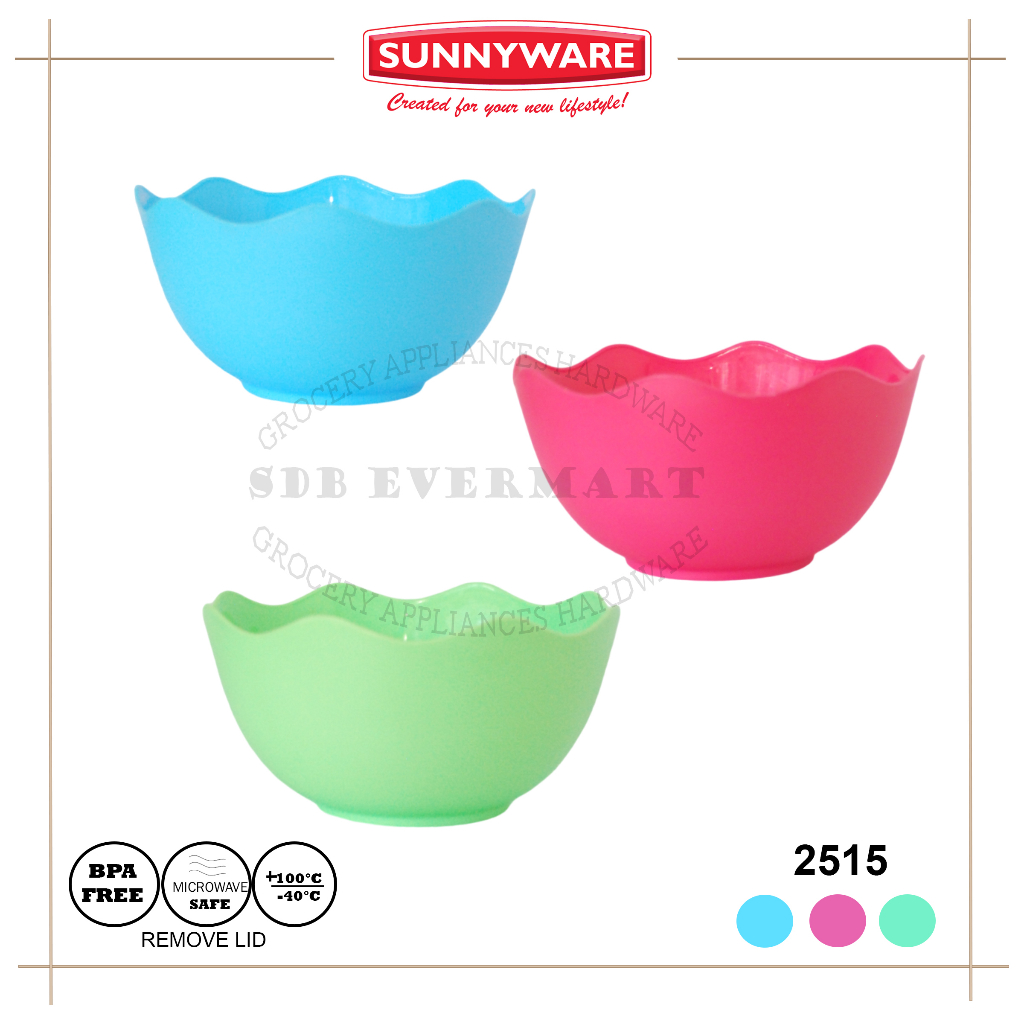 Sunnyware-Bowl Salad Big Deluxe-[2515]-Pink Green Blue-1pc | Shopee ...