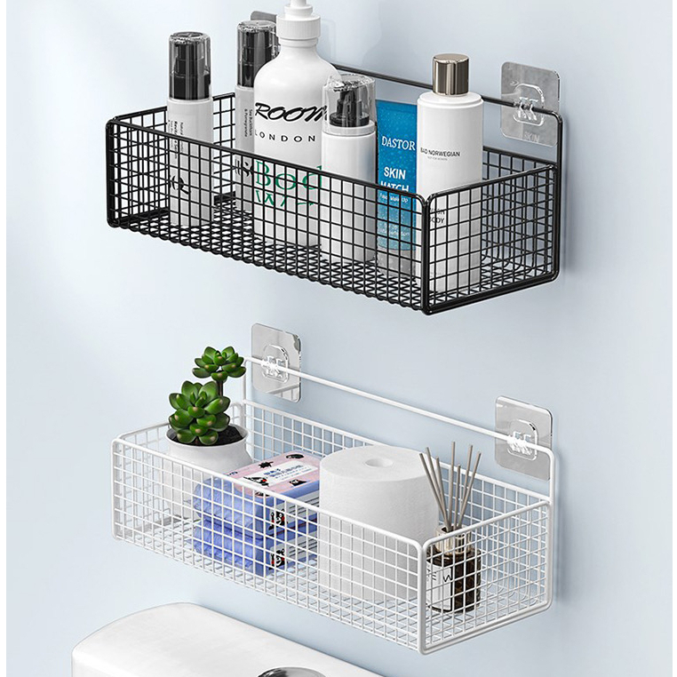 7D Metal Wire Bin Basket Wall Mount Rack Pantry Kitchen Bathroom ...