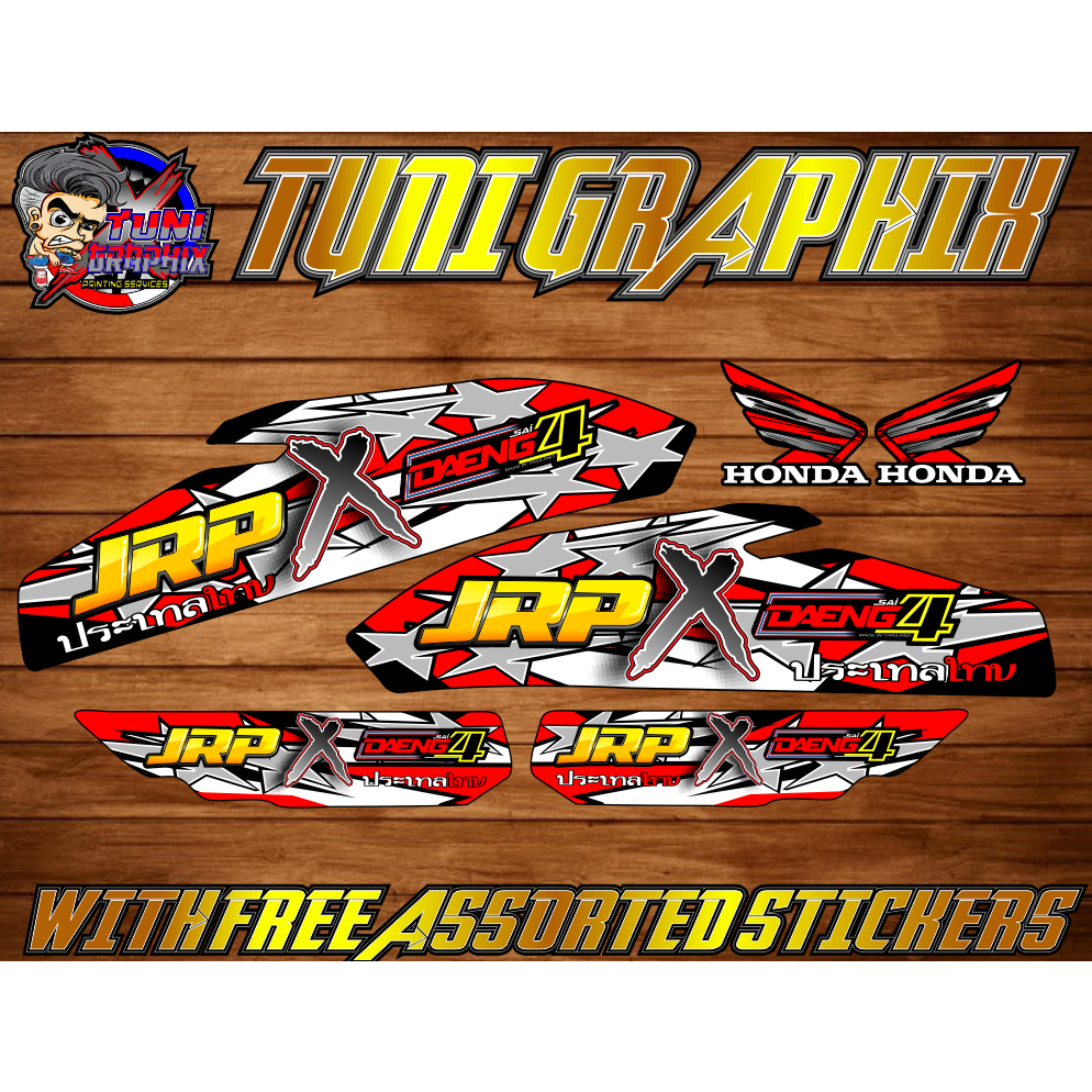 TMX/RUSI/PINOY/MOTOPOSH/SKYGO/ DECALS STICKER v5 RED ( JRP X DAENG ...